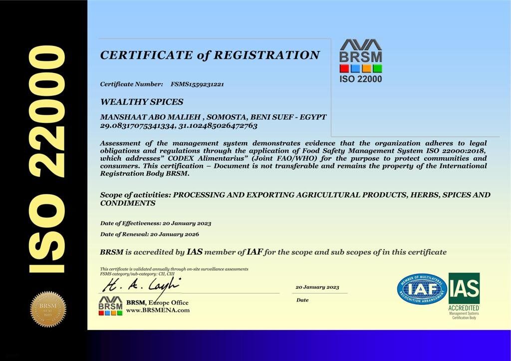 Wealthy Spices – For Export Herbs And Spices